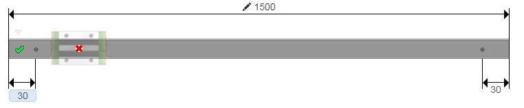 HGR 20 GUIDE RAIL - PITCH 60LINEAR GUIDE SIZE 20 x 1500mm DIM E = 30mm ...