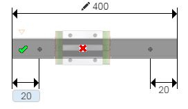 HGR 20 GUIDE RAIL - PITCH 60LINEAR GUIDE SIZE 20 x 400mm DIM E = 20mm ...