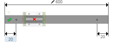 HGR 35 GUIDE RAIL - PITCH 80LINEAR GUIDE SIZE 35 x 600mm DIM E = 20mm ...